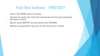 MS SQL Server Full-Text Search | PPT