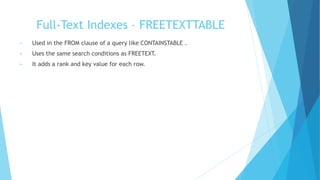MS SQL Server Full-Text Search | PPT
