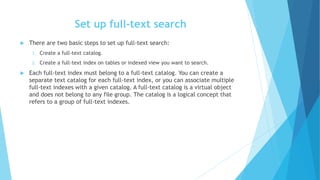 MS SQL Server Full-Text Search | PPT