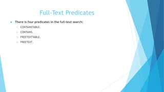 MS SQL Server Full-Text Search | PPT
