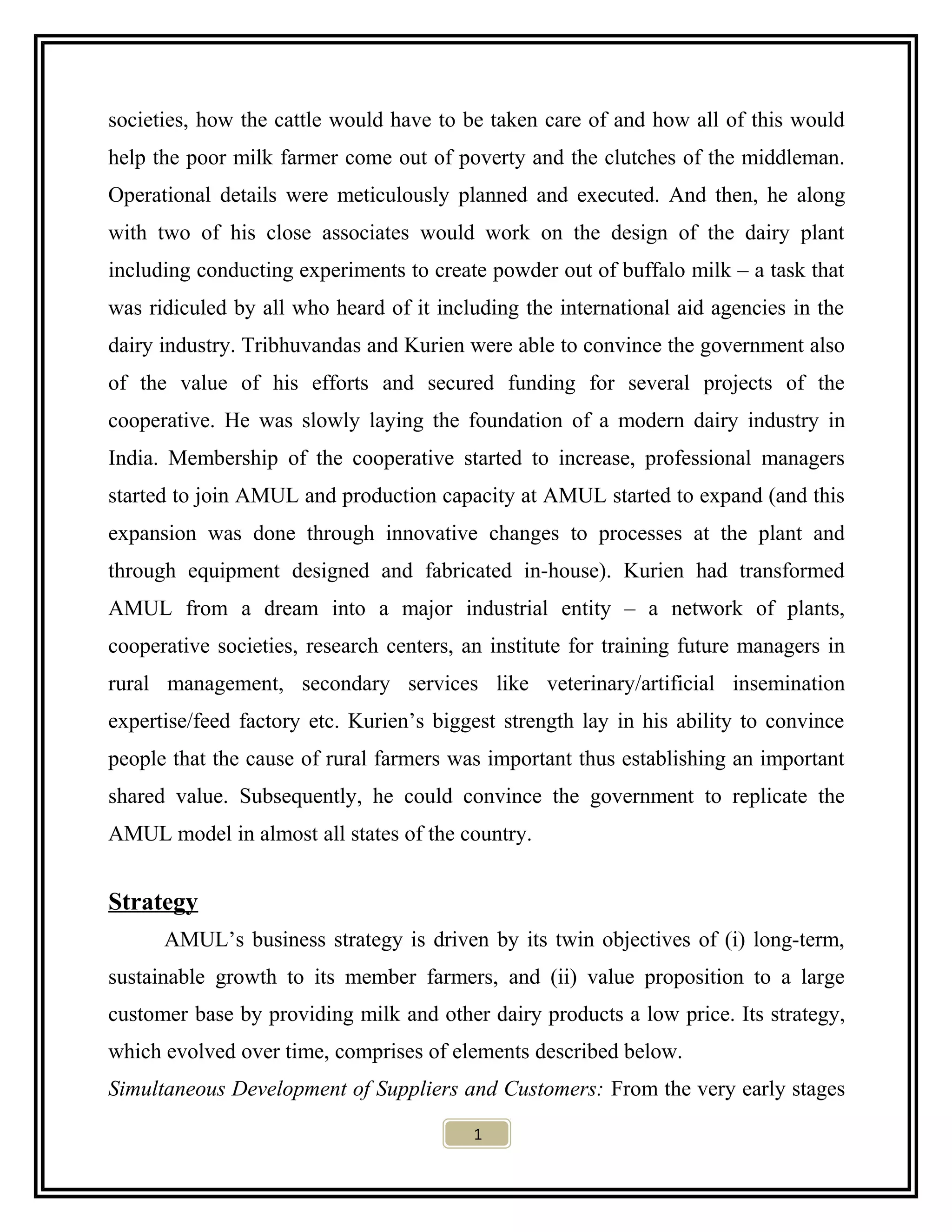 Project Report on Amul | DOC