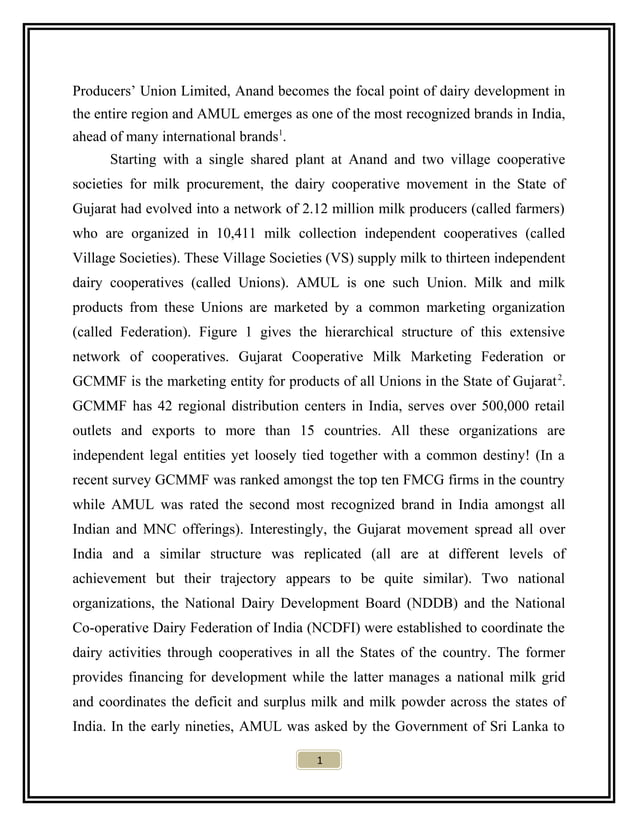 Project Report on Amul | DOC