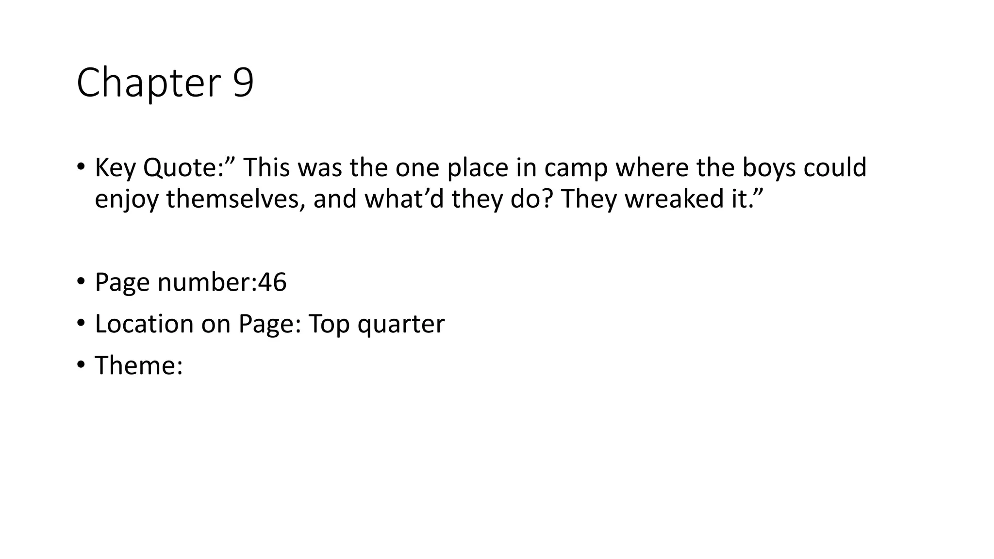 Holes Key Quotes - All Chapters | PPTX