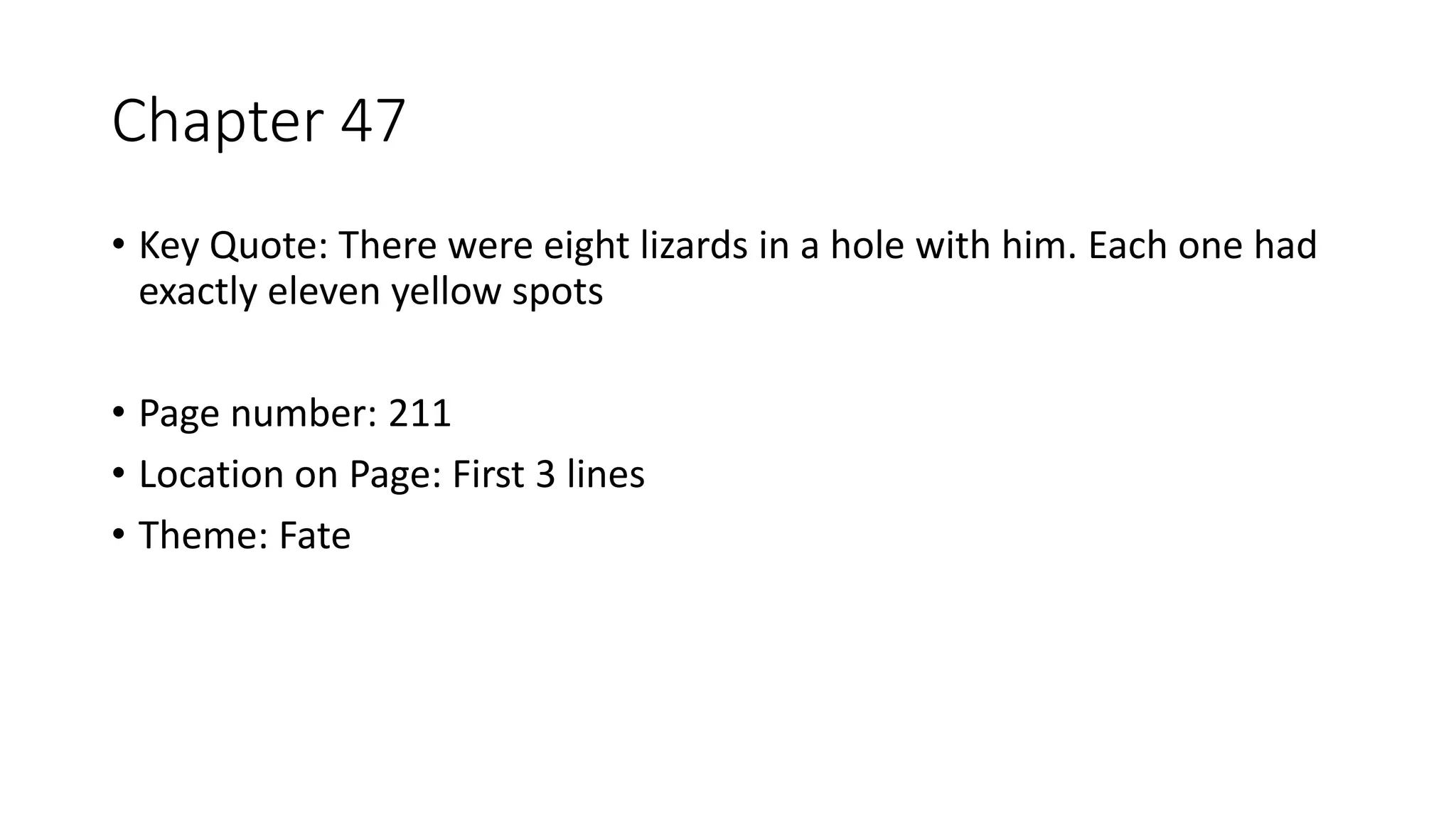 Holes Key Quotes - All Chapters | PPTX