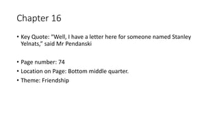 Holes Key Quotes - All Chapters | PPTX