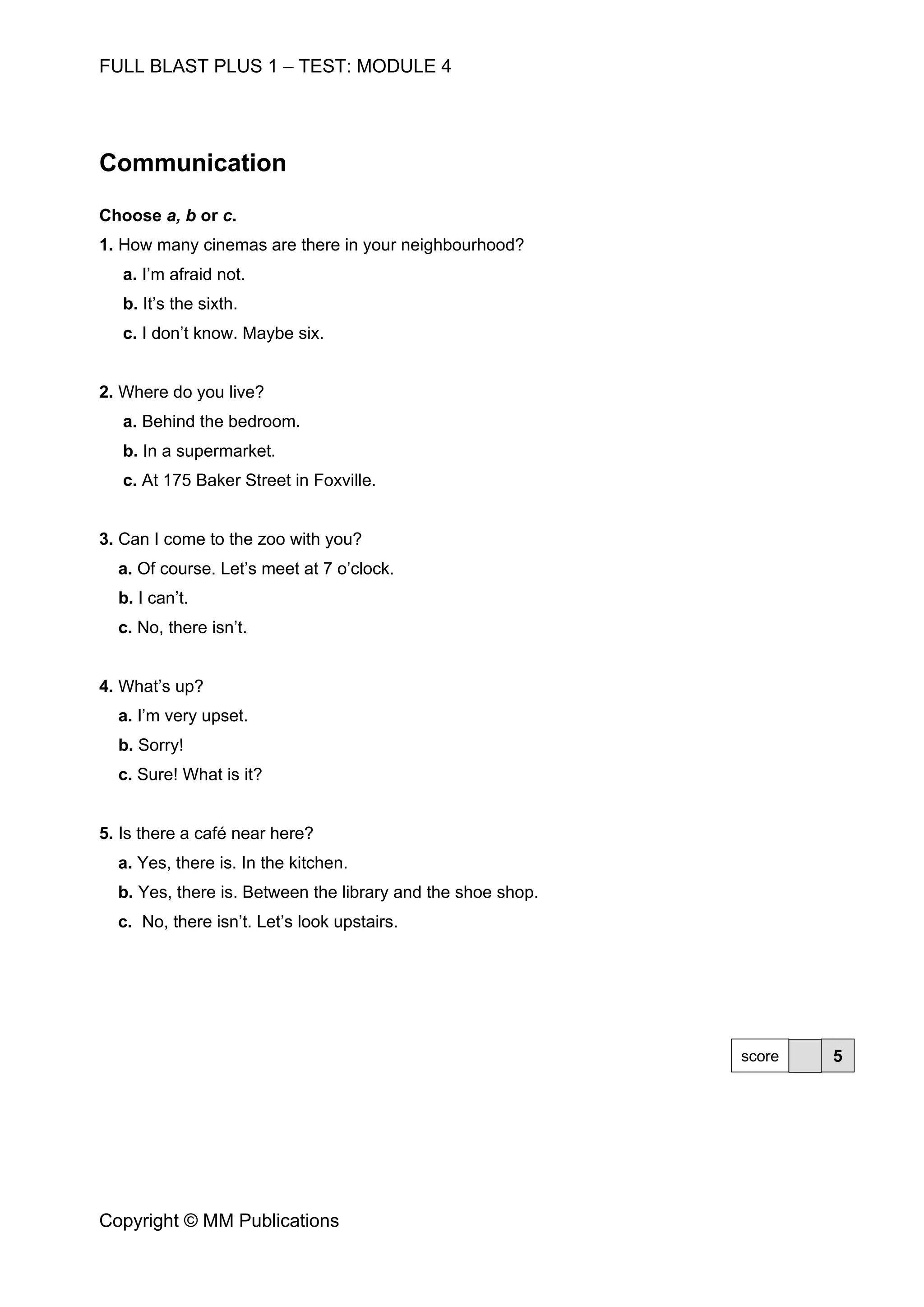 Full Blast - PLUS 1_Test 4. - documentum | DOCX