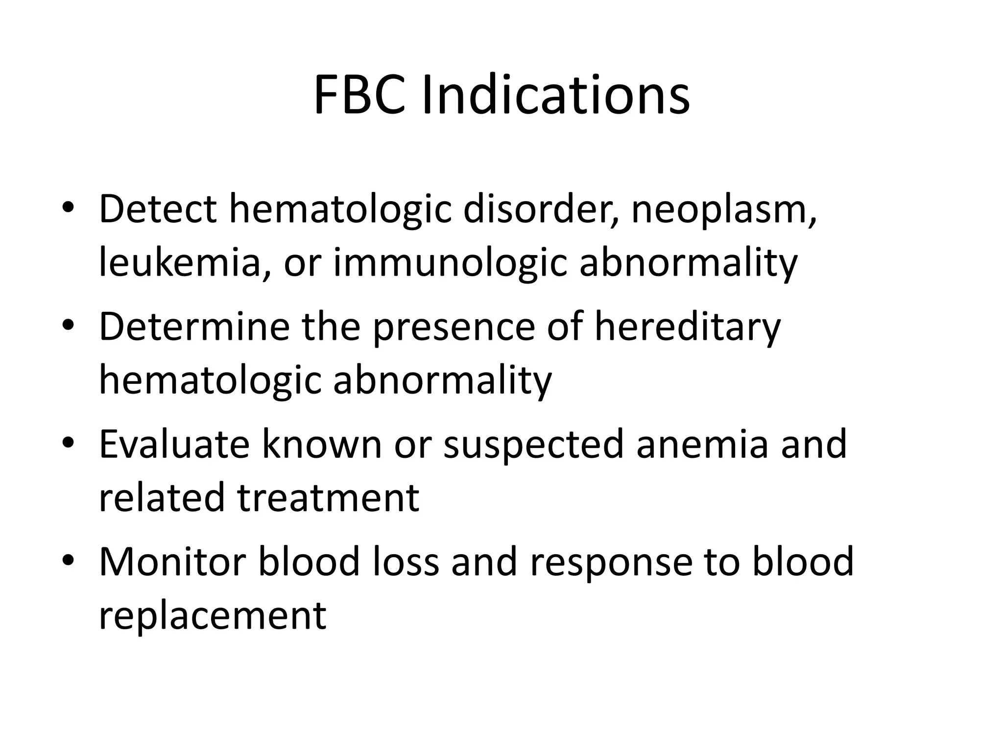 Full Blood Count (FBC) - Thyolo Hospital, Malawi | PPTX