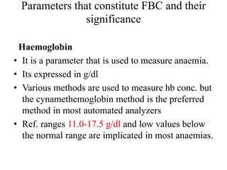 Full Blood Count (FBC) - Thyolo Hospital, Malawi | PPTX | Blood ...