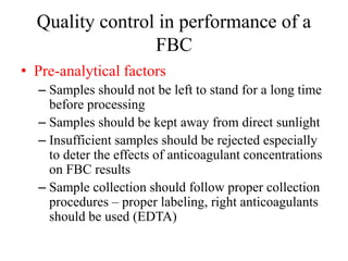 Full Blood Count (FBC) - Thyolo Hospital, Malawi | PPTX