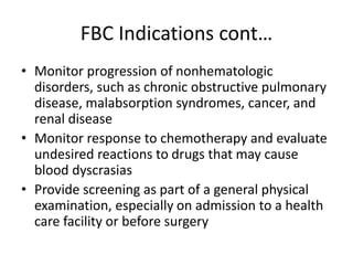 Full Blood Count (FBC) - Thyolo Hospital, Malawi | PPTX