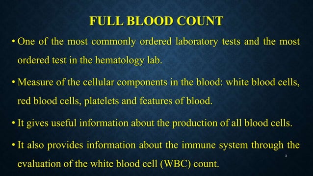 Full Blood Count (FBC) Interpretation.pptx | Blood Disorders | Diseases ...