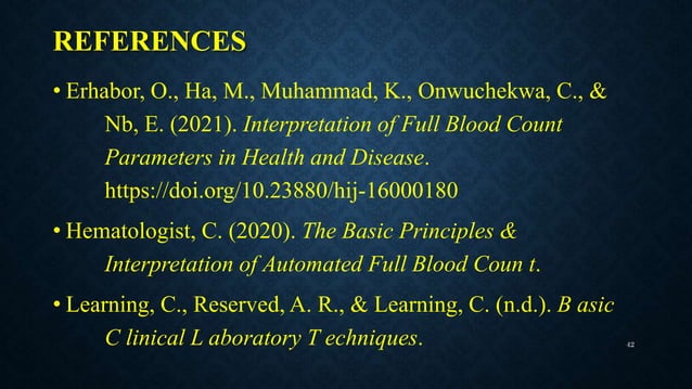 Full Blood Count (FBC) Interpretation.pptx | Blood Disorders | Diseases ...