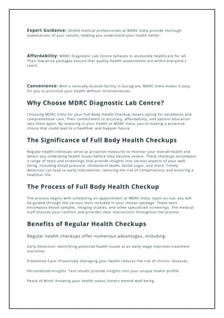 Full body health checkup in Gurugram | PDF