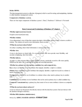 ICS Part 2 Computer Science Short Notes | DOCX