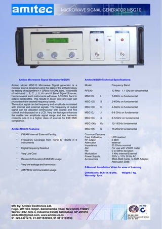 Amitec RF and Microwave Product catalog | PDF