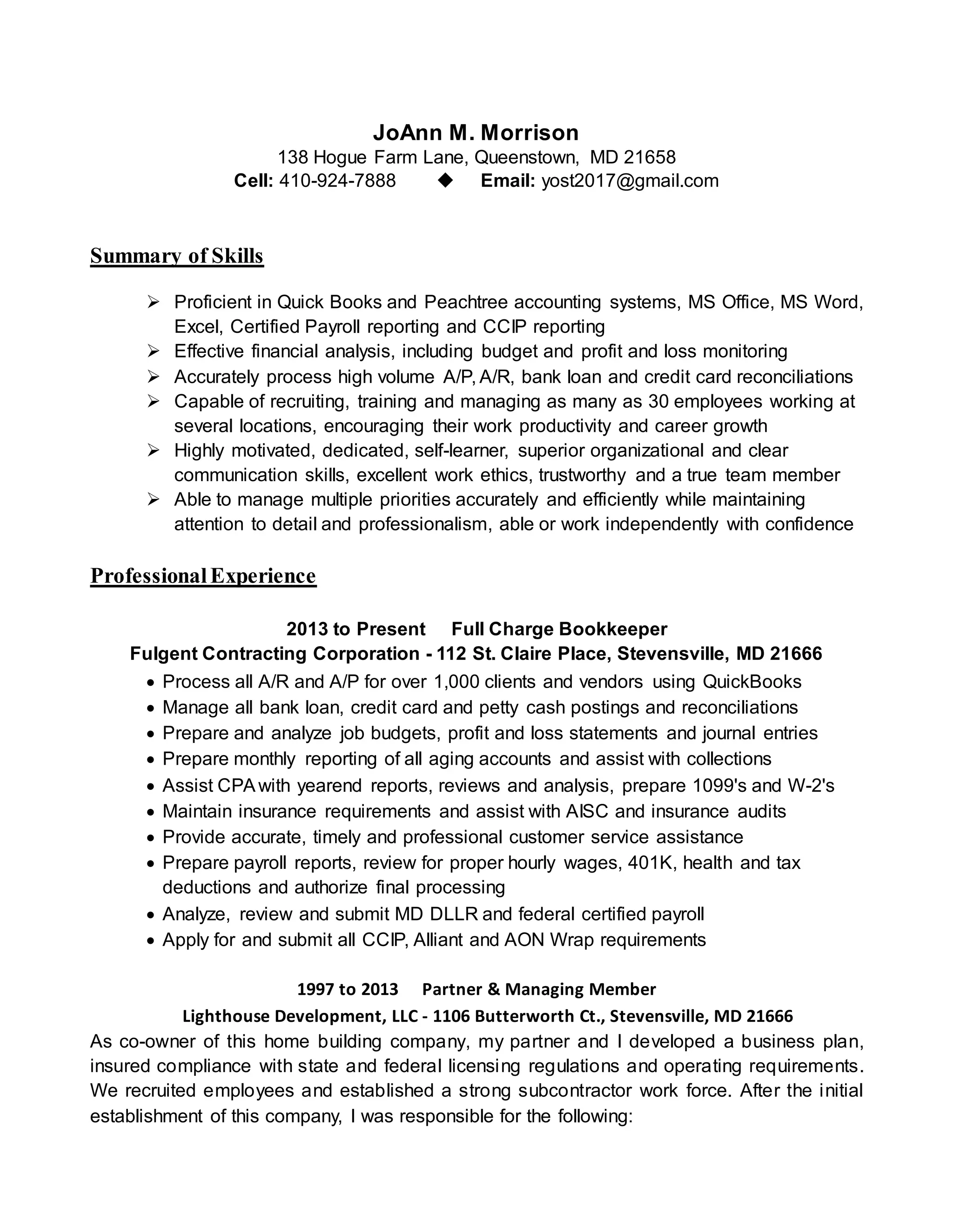 Full charge bookkeeper j. morrison | PDF