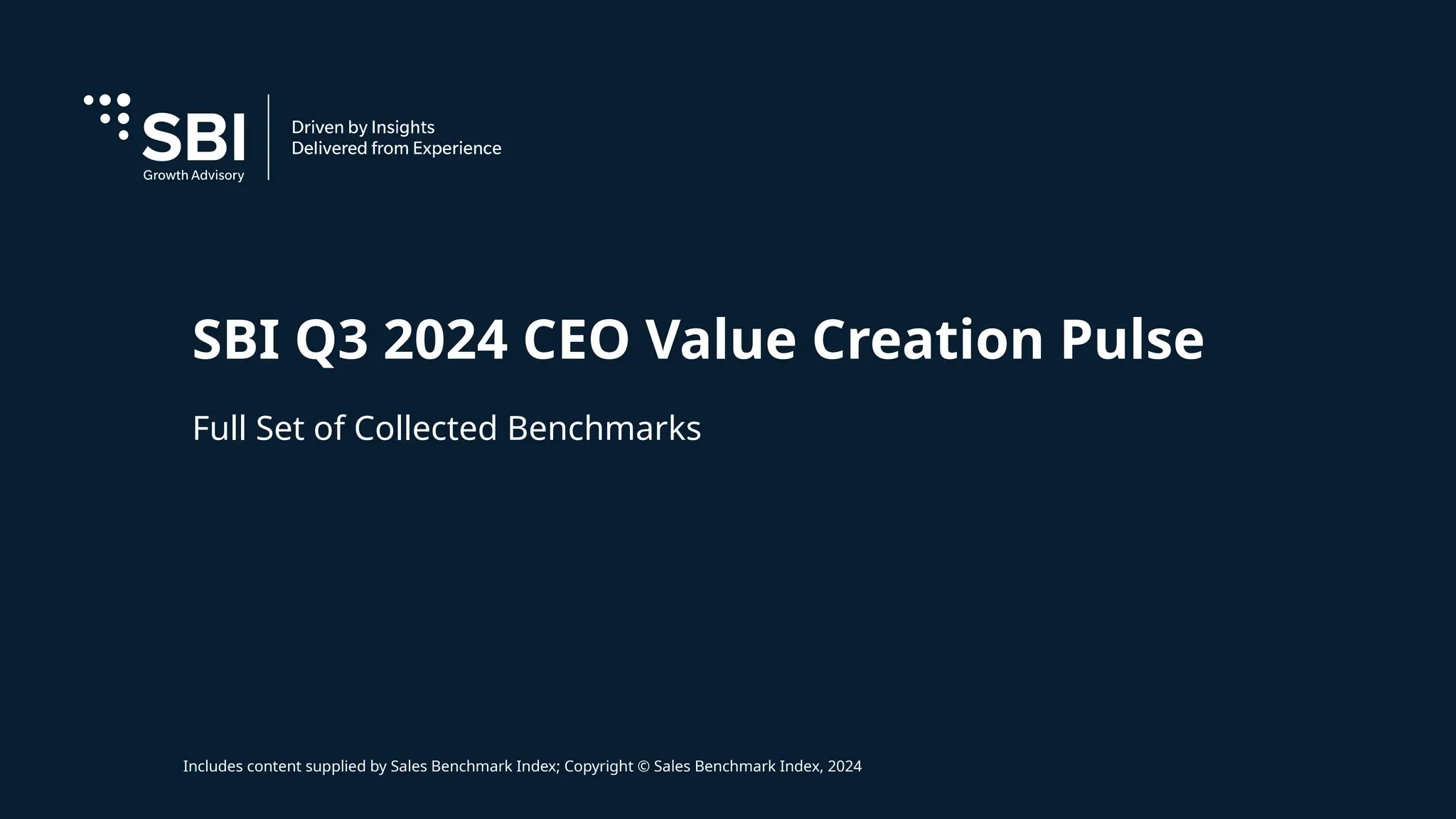 SBI Growth Q3 2024 CEO Survey, Full Benchmarks | PPTX
