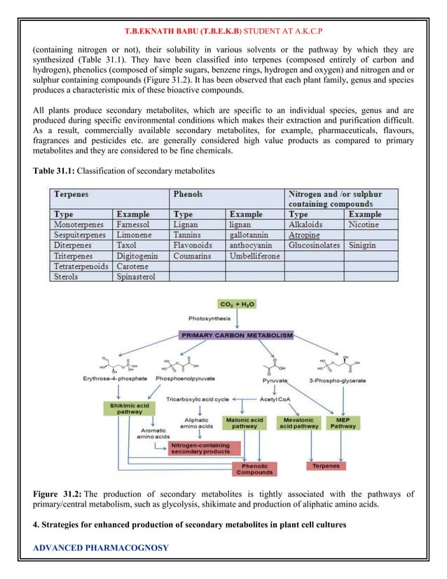 Advanced Pharmacognosy Notes | DOCX | Chemistry | Science