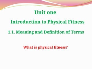 full course for physical fitness year 1 ethiopian students | PPTX