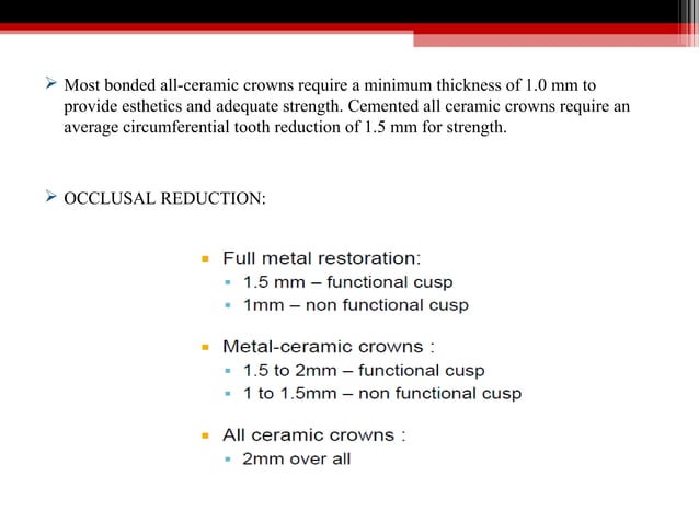 Full crown preparation | PPT | Dental Health | Diseases and Conditions