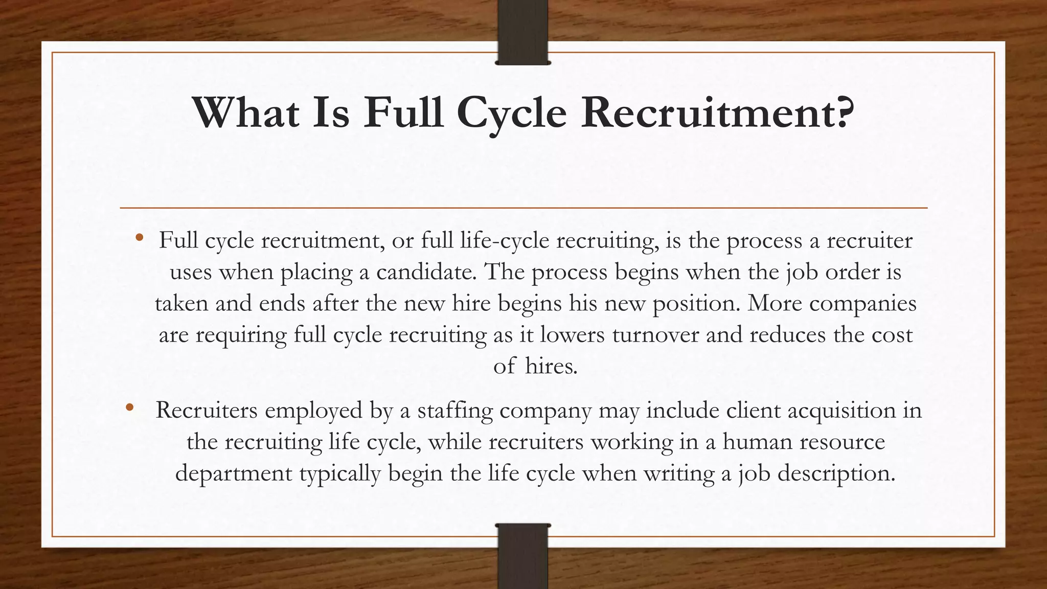 Full cycle recruitment | PPTX