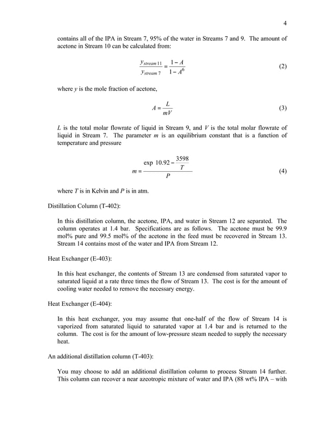 Full design for acetone production | PDF | Chemistry | Science