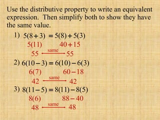 Distributive Property | PPT