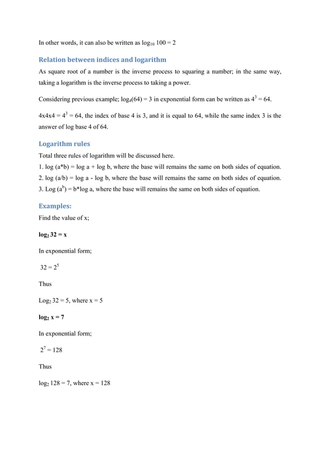 INDICES & LOGARITHMS | PDF