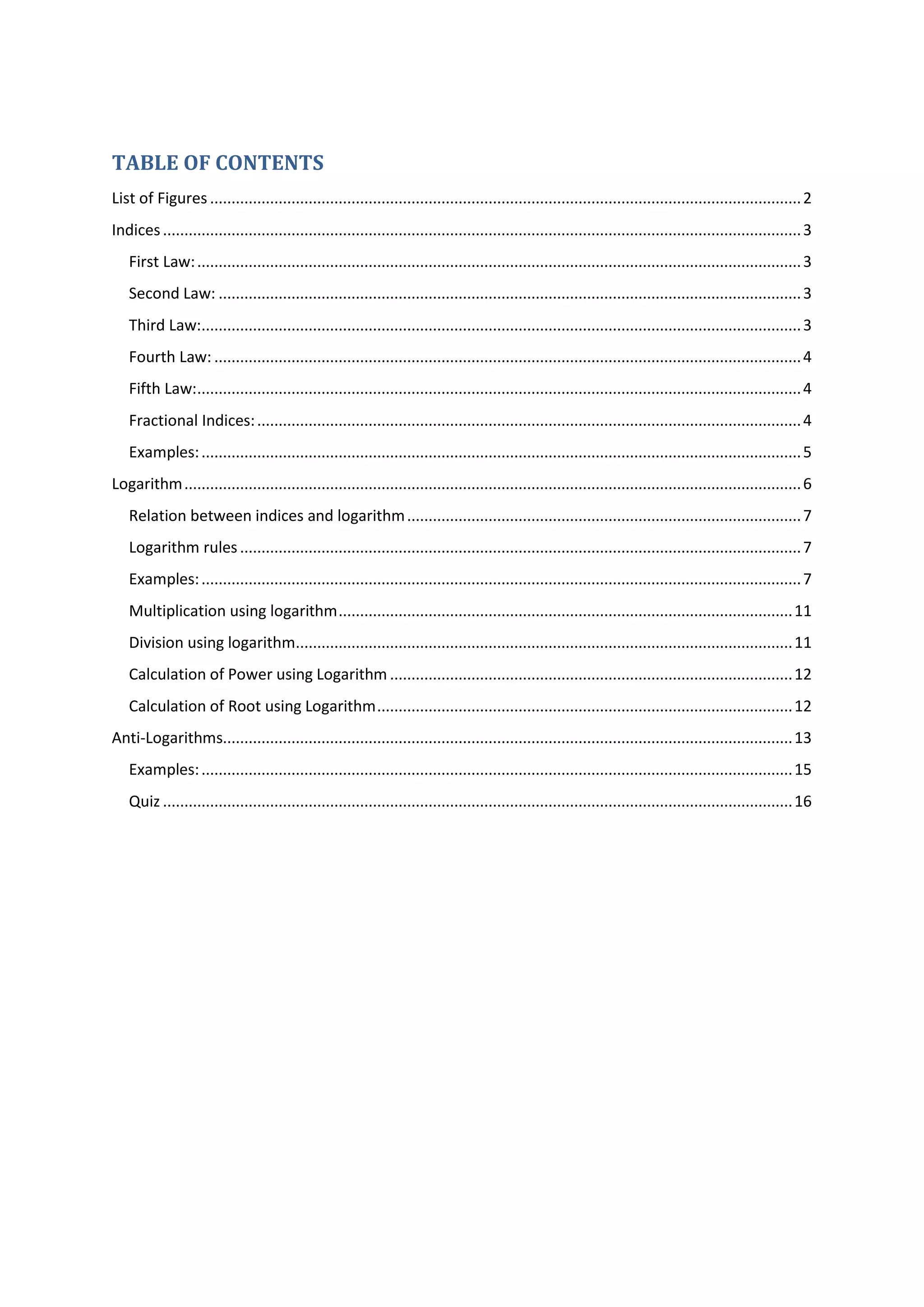 Indices and logarithms | PDF