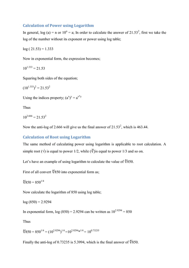Indices and logarithms | PDF