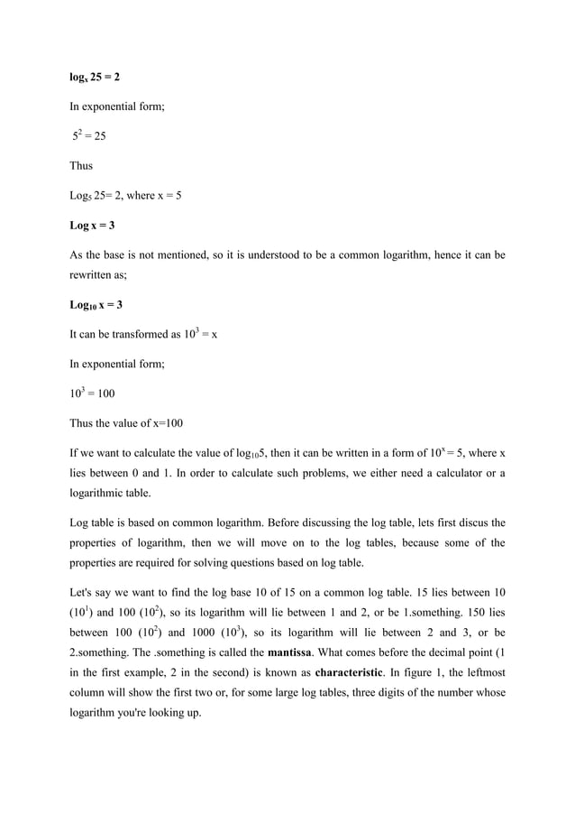 Indices and logarithms | PDF