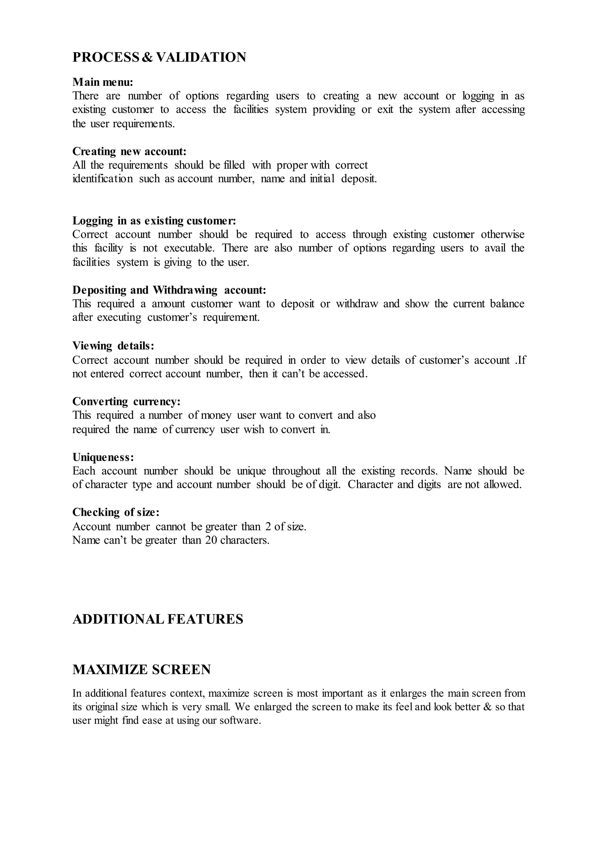 Banking Management System Project documentation | DOCX