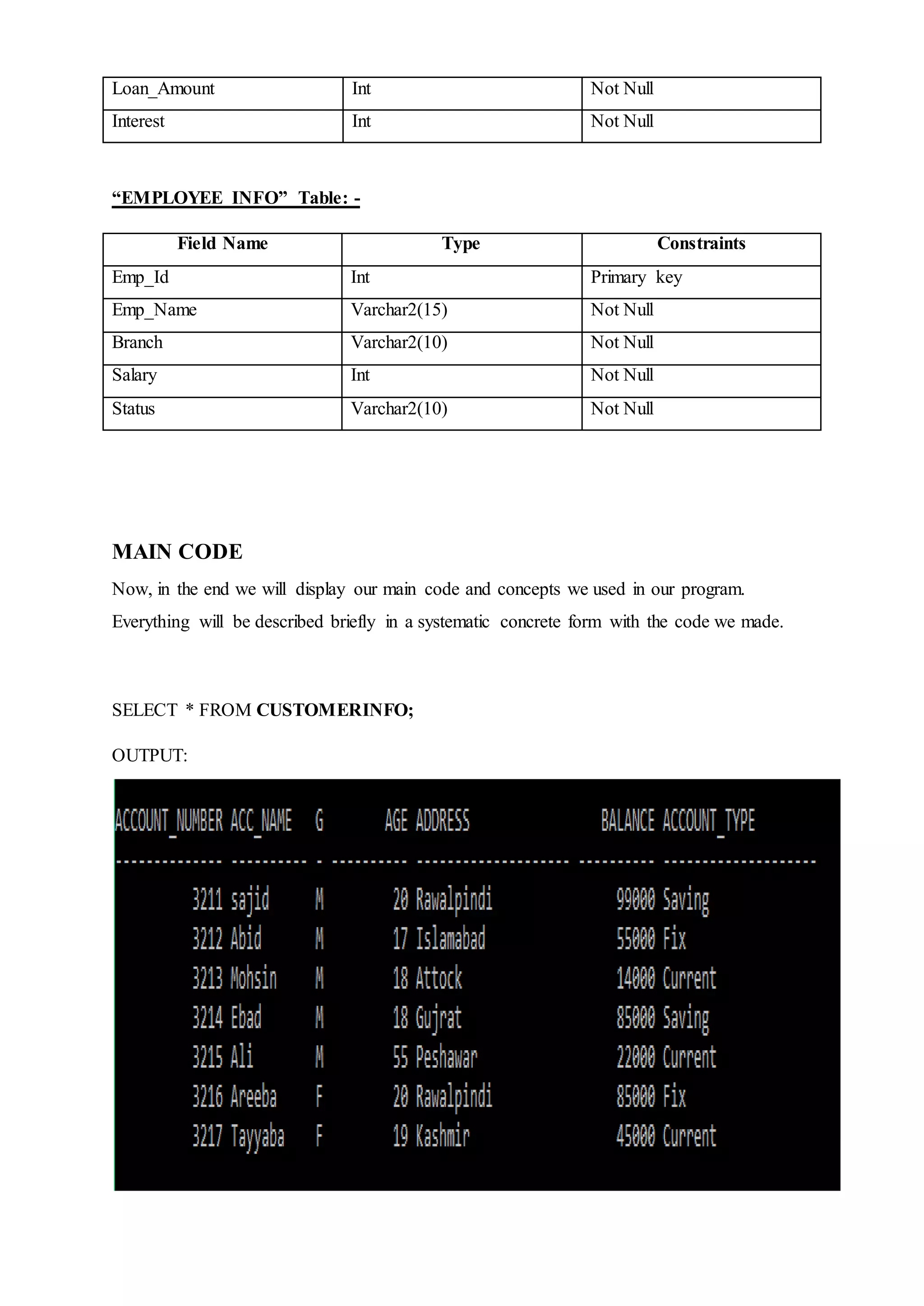 Banking Management System Project documentation | DOCX