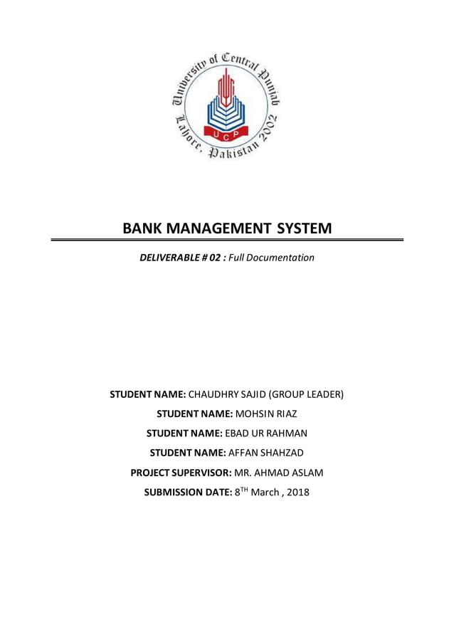 Banking Management System Project documentation | DOCX | Databases | Computer Software and ...