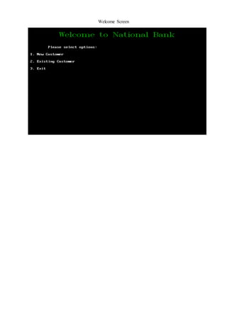 Banking Management System Project documentation | DOCX