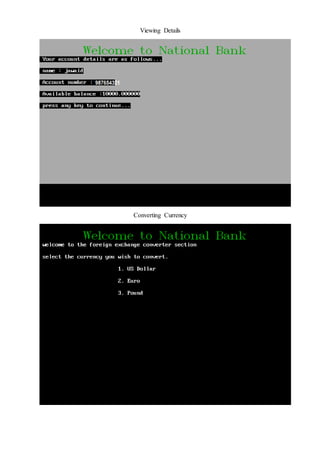 Banking Management System Project documentation | DOCX
