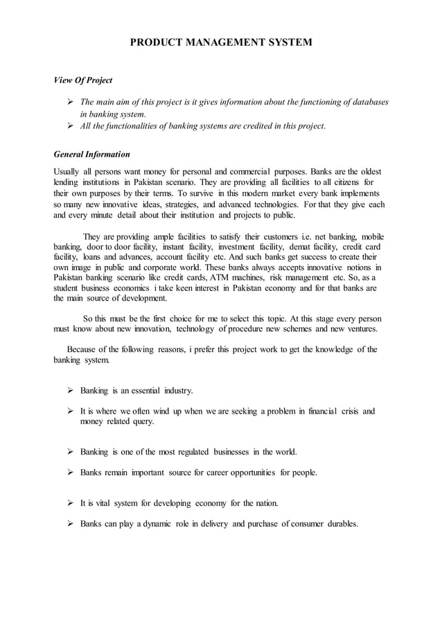 Banking Management System Project documentation | DOCX | Databases | Computer Software and ...