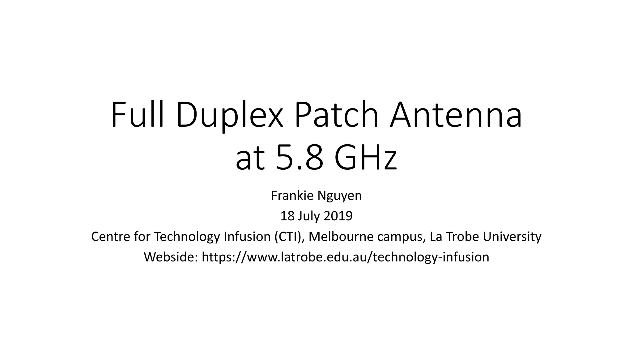 Full duplex patch antenna | PPTX | Technology & Computing