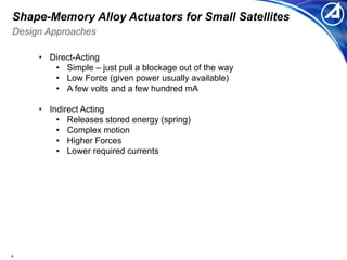 Shape-Memory Alloy Actuators for Small Satellites - Fuller | PDF