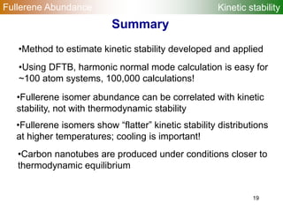 Kinetic Stability Governs Relative Fullerene Isomer Abundance | PPT