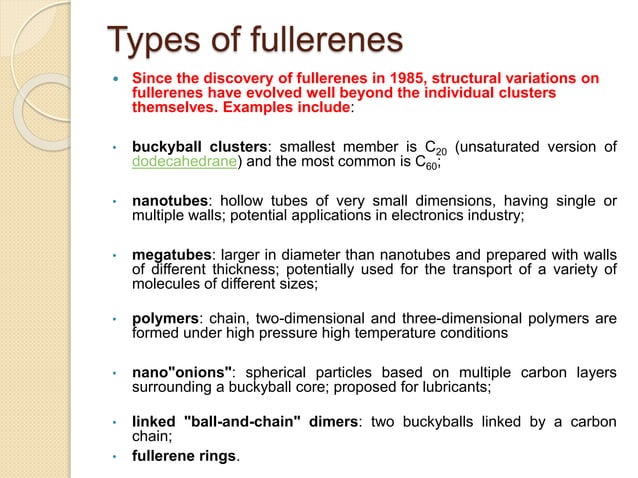 Fullerenes | PPTX | Chemistry | Science