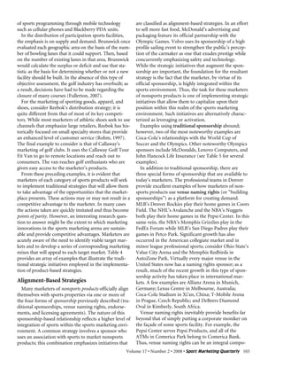 The Four Domains of Sports Marketing: A Conceptual Framework | PDF