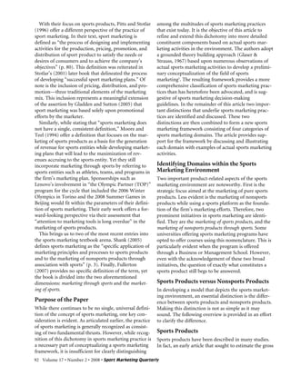 The Four Domains of Sports Marketing: A Conceptual Framework | PDF