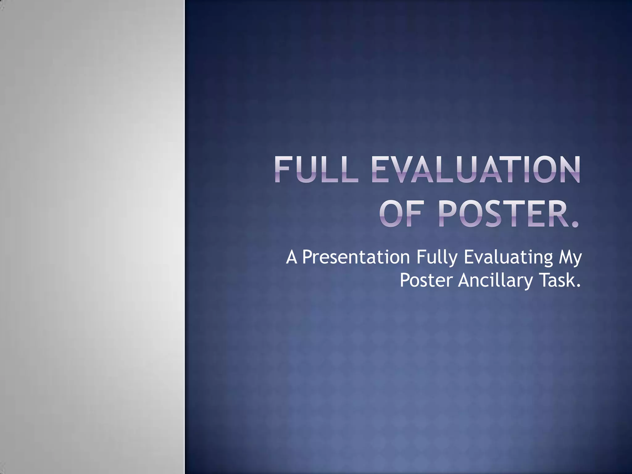 Full evaluation of poster | PPT
