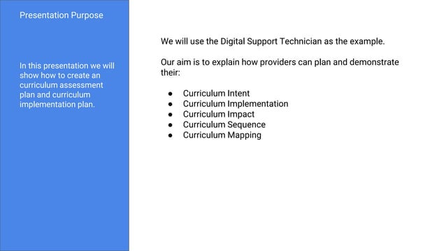 Apprenticeship Curriculum Plan Walkthrough | PPT