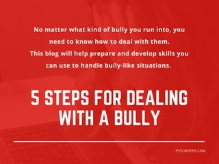 5 Steps for Handling a Bully at Work | PPT