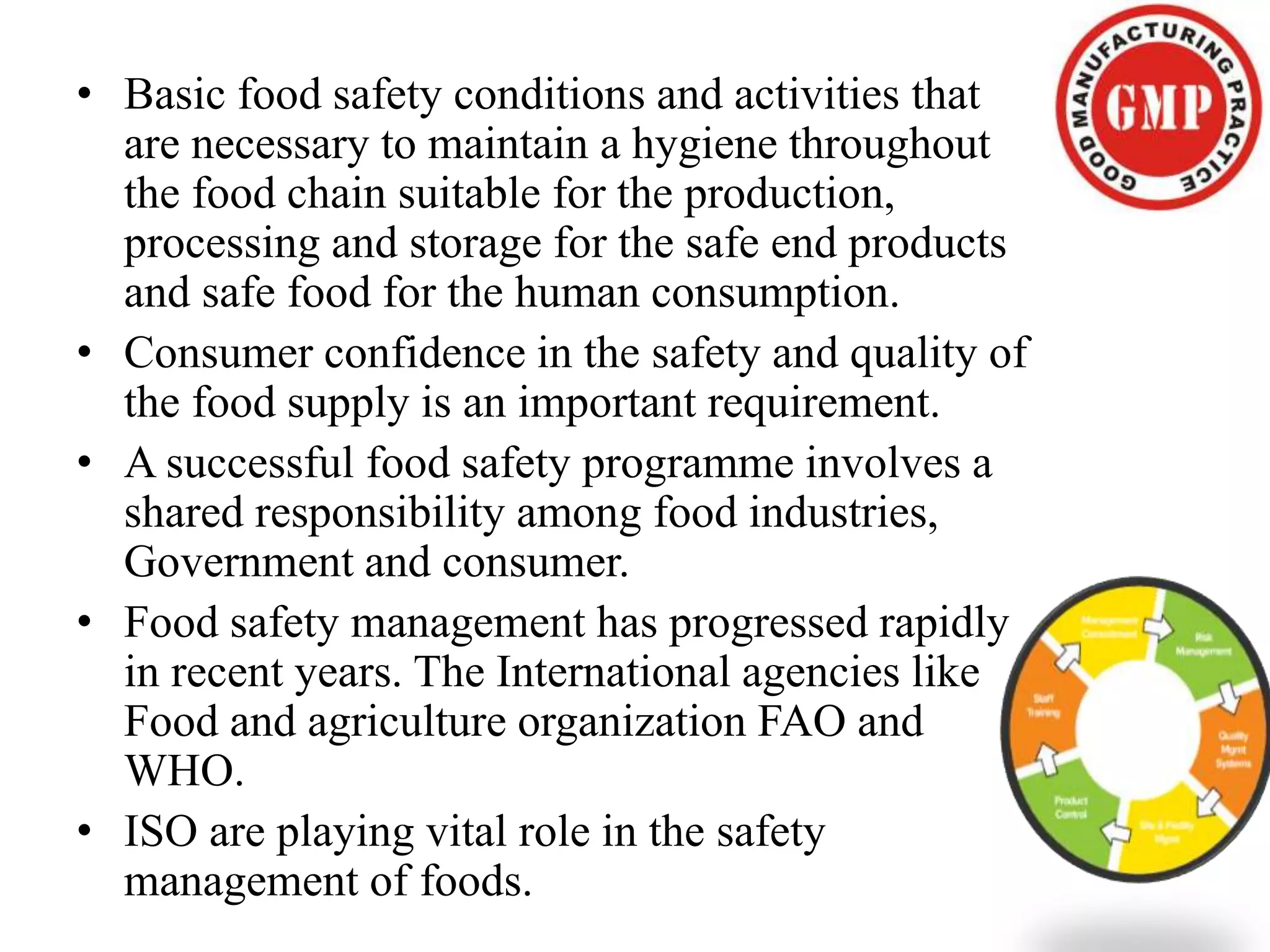 Food safety programmes- GMP, GHP, ISO SERIES BY- Dr. Shweta Gupta | PPTX