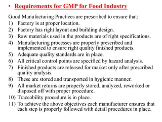 Food safety programmes- GMP, GHP, ISO SERIES BY- Dr. Shweta Gupta | PPTX