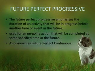 FUTURE PERFECT PROGRESSIVE TENSE | PPTX | Programming Languages | Computing