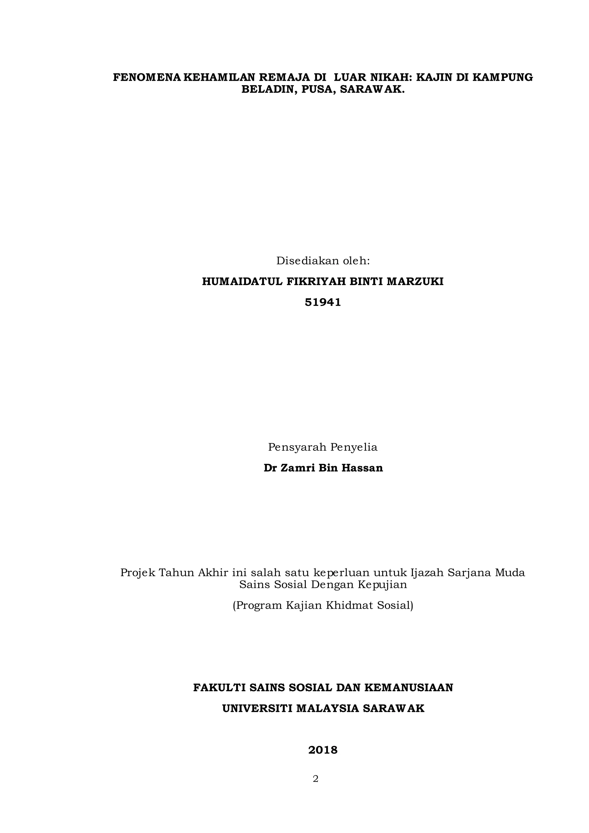 Full fyp 2018 humaidatul fikriyah mz | DOCX